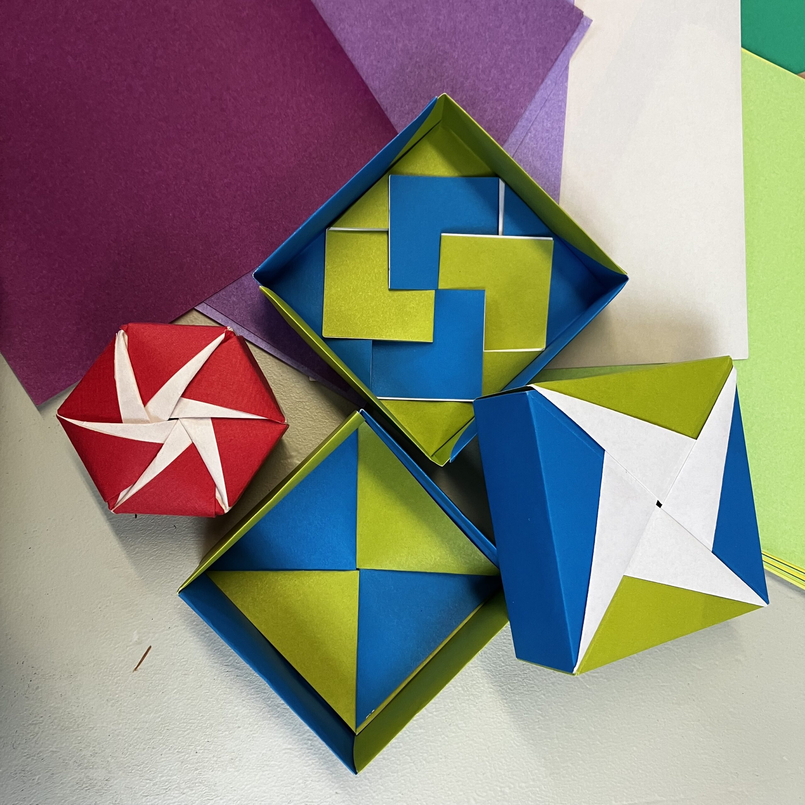 Festive boxes origami taster workshop Twickenham